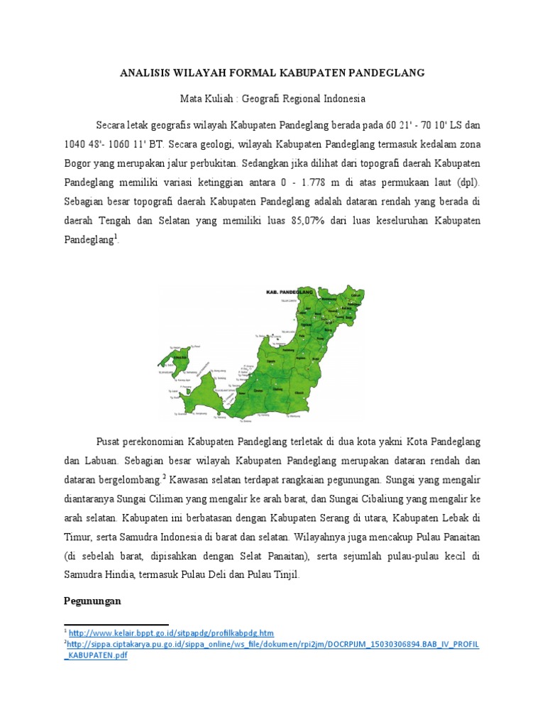 Geografi dan Potensi Kabupaten Pandeglang | PDF | Perjalanan