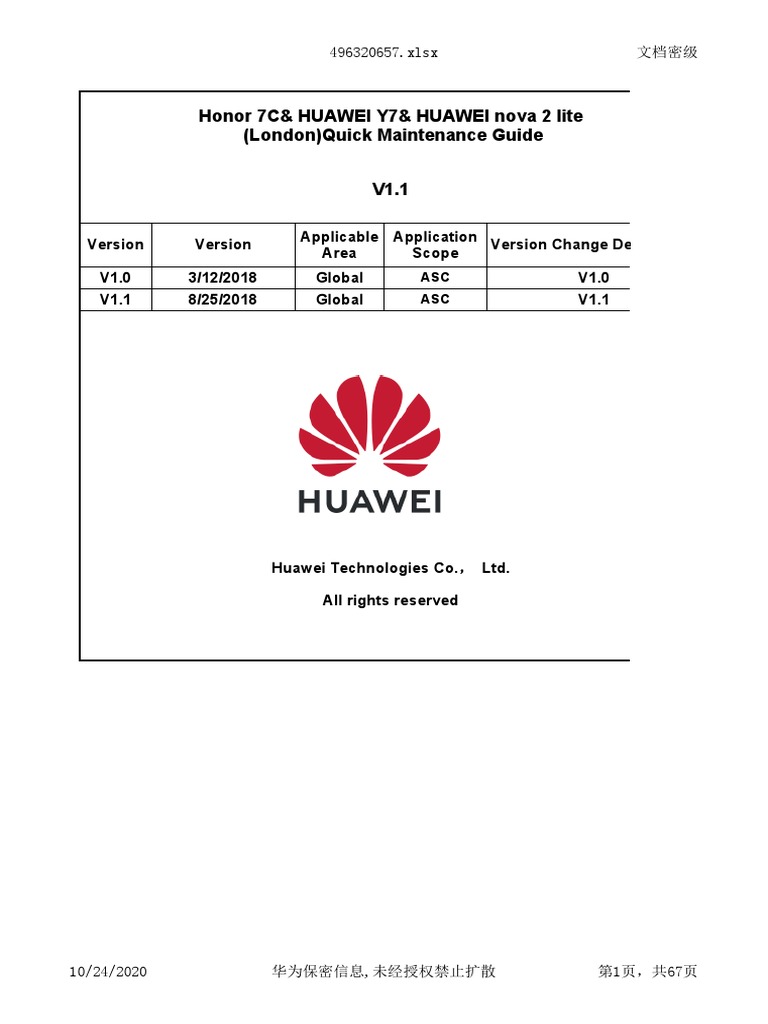 Honor 7C& HUAWEI Y7& HUAWEI Nova 2 Lite (London) Quick Maintenance ...