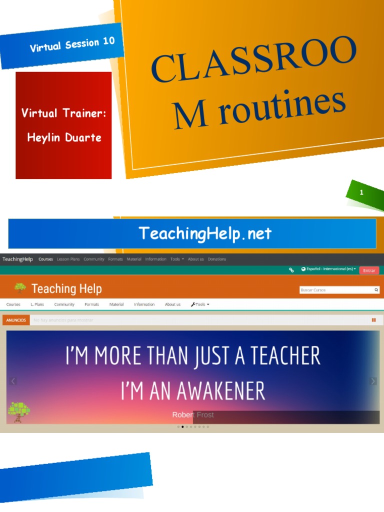 Classroo M Routines: Virtual Trainer: Heylin Duarte | PDF | Classroom ...