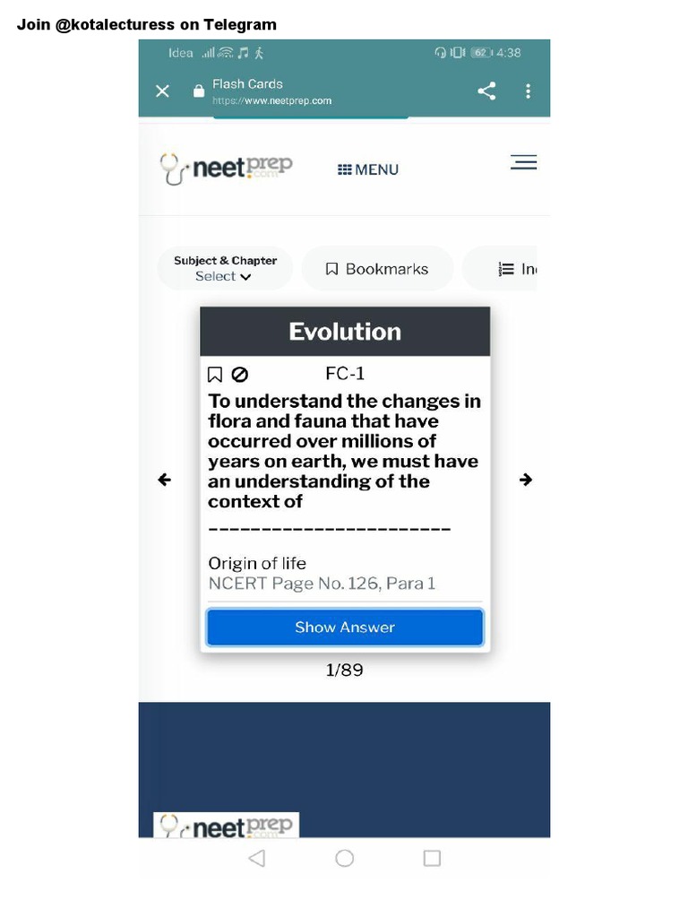 Evolution ARs Flash Cards | PDF