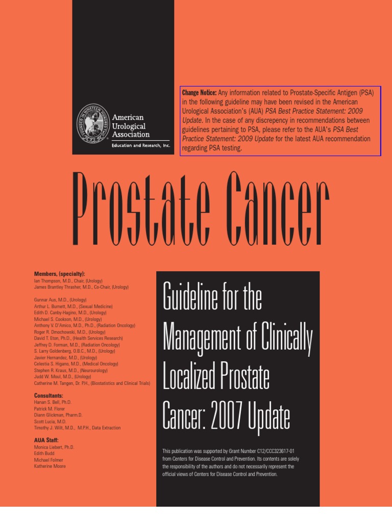 Guideline For The Management of Clinically Localized Prostate Cancer | PDF