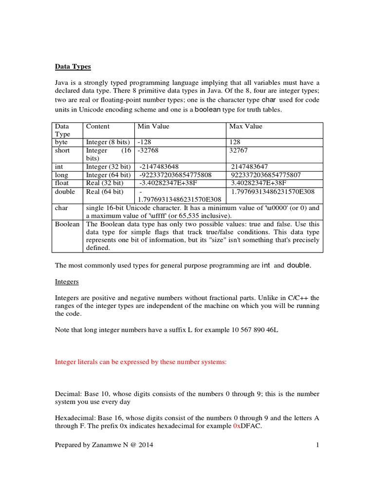 3 Data Types Pdf Data Type Integer Computer Science