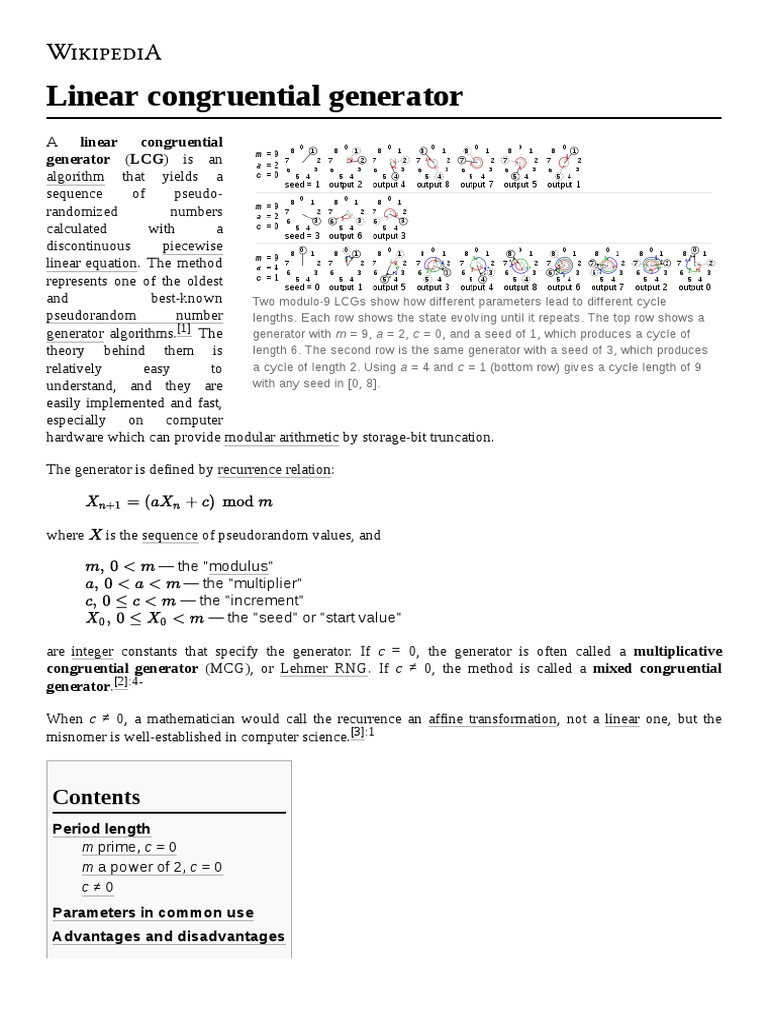 Linear Congruential Generator (LCG) Is An | PDF | Applied Mathematics | Software Engineering