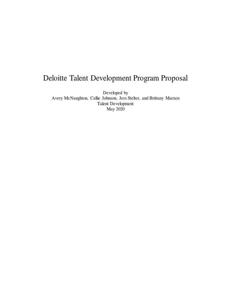 Deloitte Talent Development Proposal | PDF | Mentorship | Competence ...