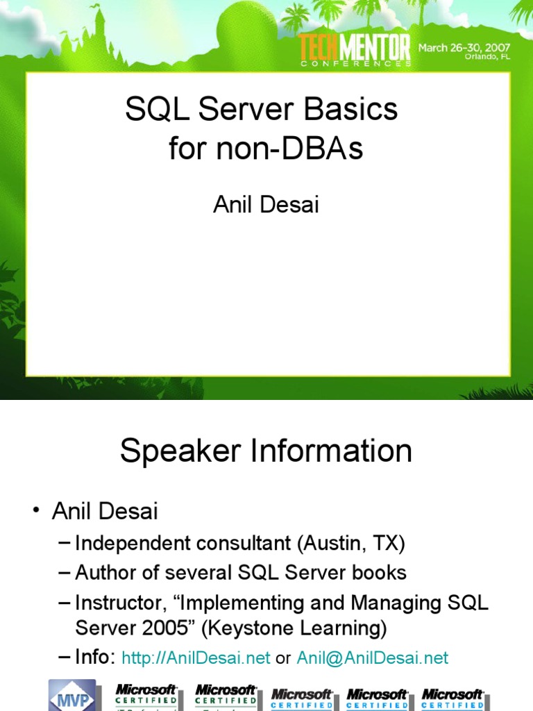 SQL Server Basics | PDF | Microsoft Sql Server | Databases
