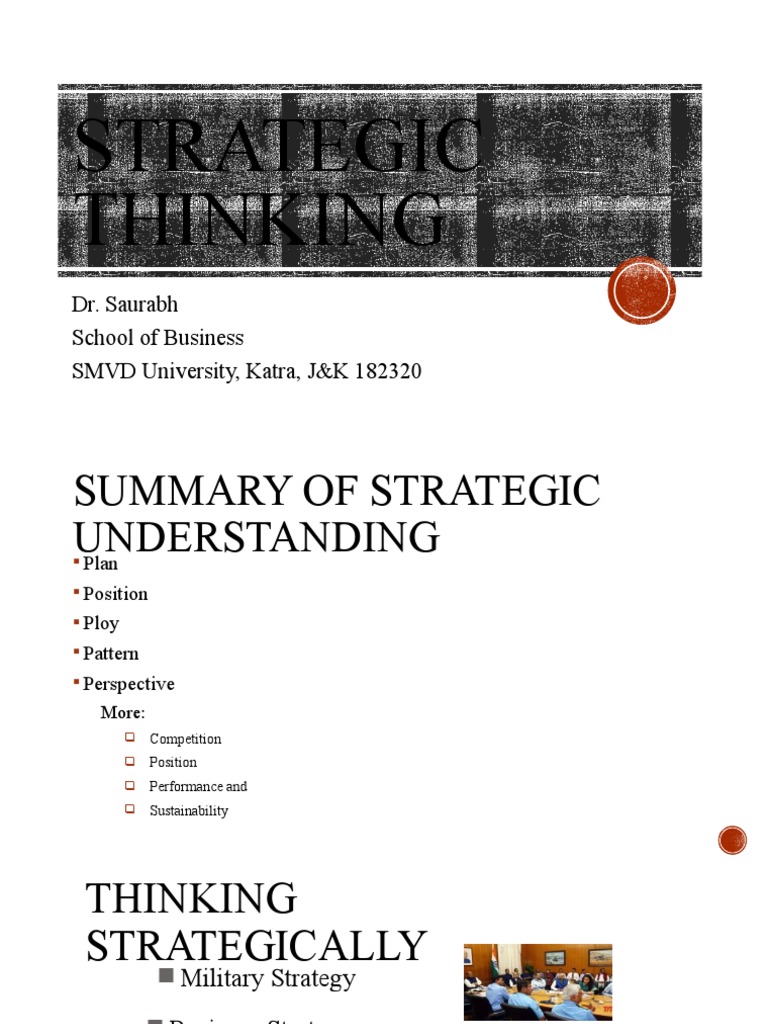 Strategic Thinking | PDF | Strategic Management | Economies