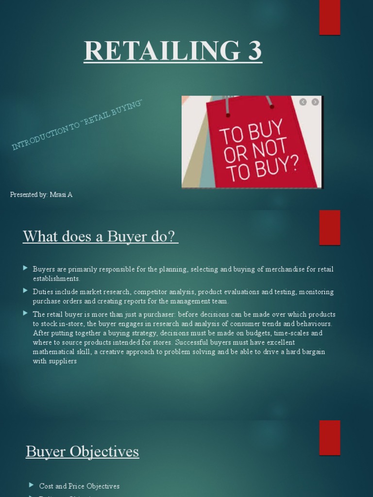 Introduction To Retail Buying | Download Free PDF | Organizational ...