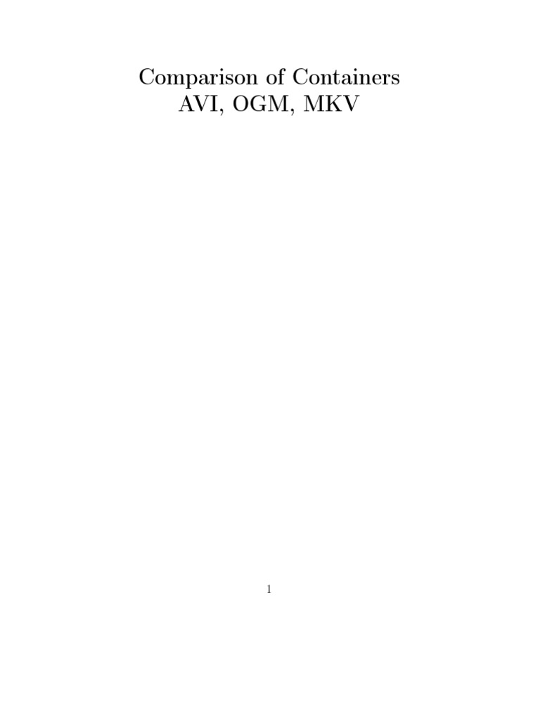 AVI OGM MKV Containers | PDF | Bit Rate | Multimedia