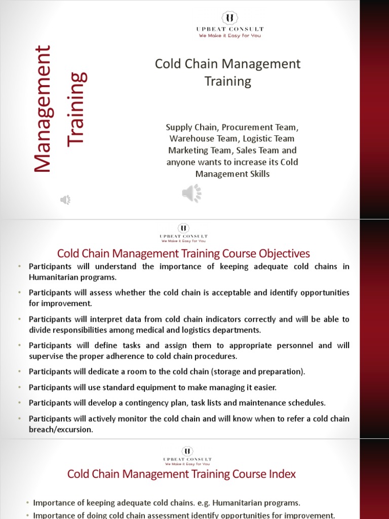 Cold Chain Management Training Course | PDF | Career & Growth | Finance ...