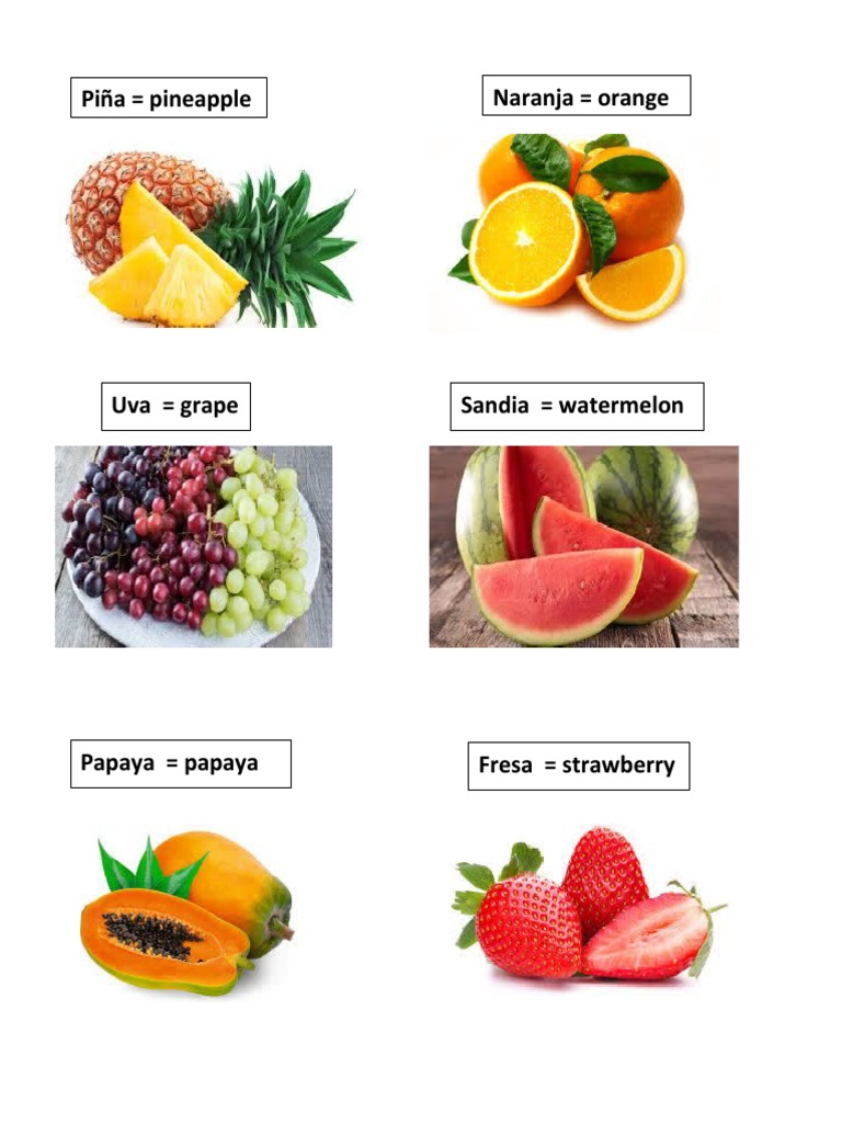 Frutas en Ingles y Español | PDF