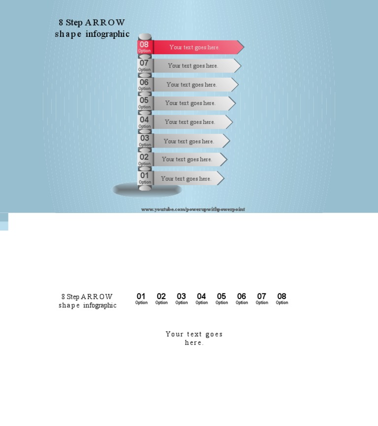 8-Step ARROW Shape Infographic | PDF