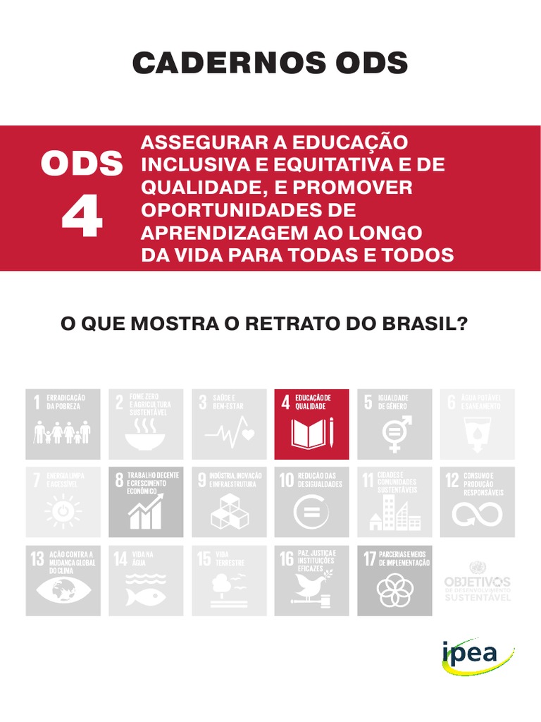 Cadernos ODS Objetivo 4 | PDF | Ensino Superior | Desenvolvimento sustentável
