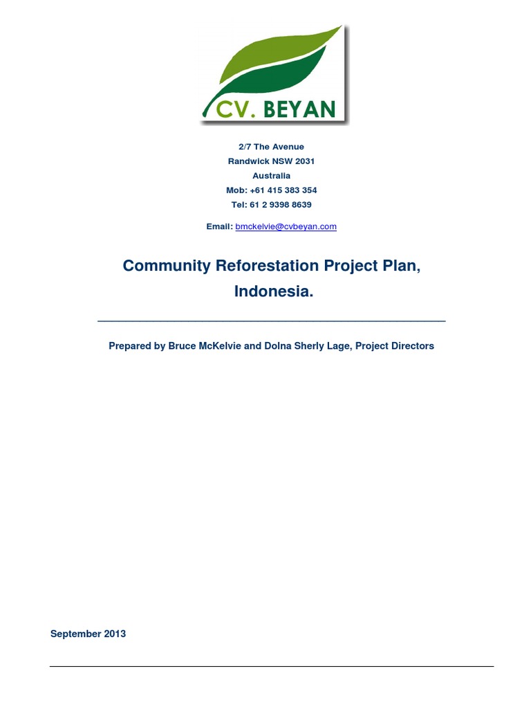 Community-Reforestation-Project-Plan Sample PDF | PDF | Plantation ...