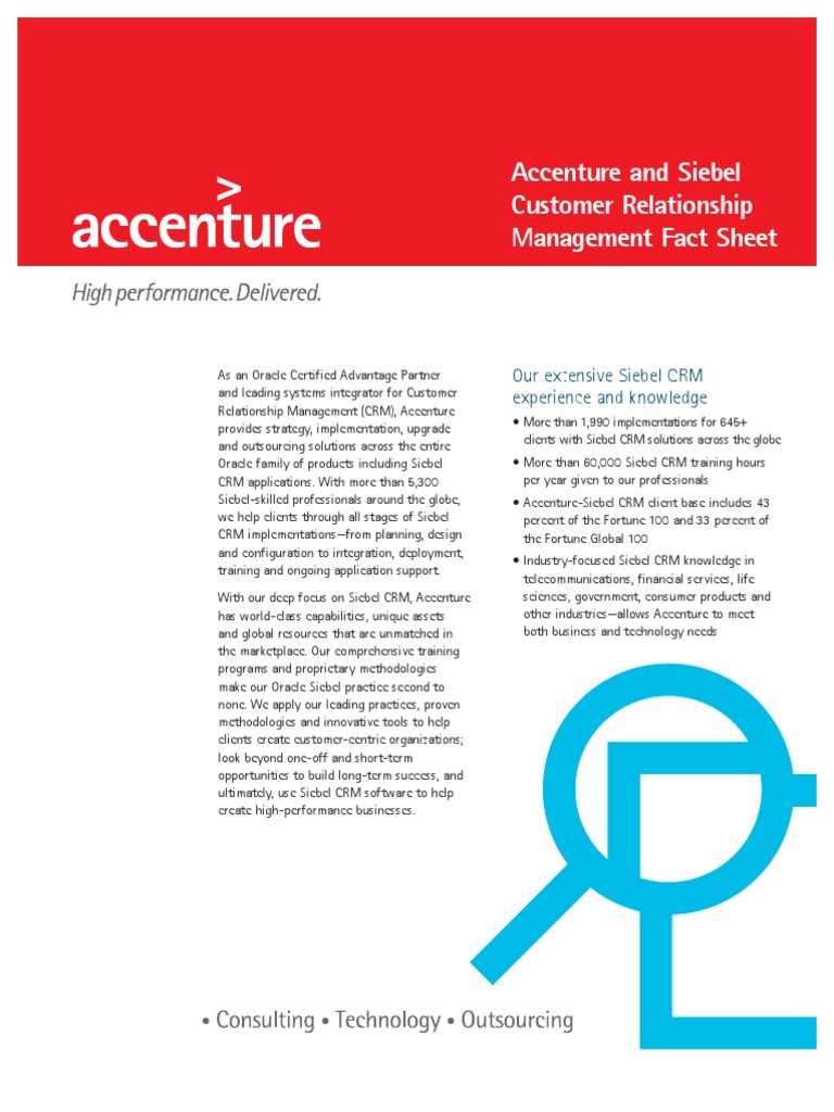 Accenture CRM | PDF | Oracle Corporation | Business