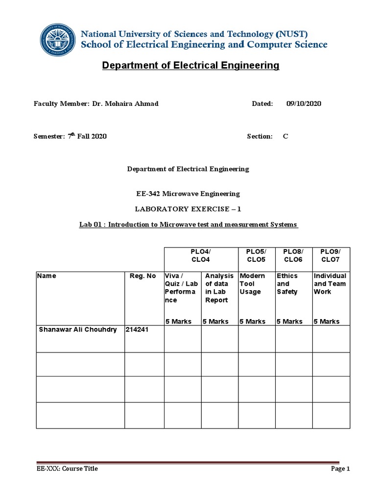 Lab Report Front Page | PDF