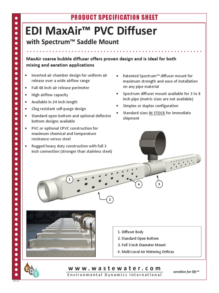 EDI MaxAir PVC Spec Sheet | PDF | Pipe (Fluid Conveyance) | Chemical ...
