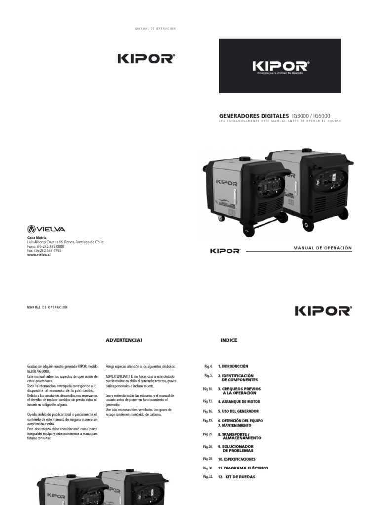 Productattachments Files Manual IG3000 IG6000 1 | PDF | Generador ...