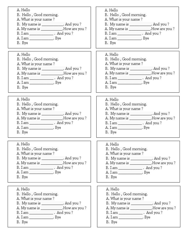 Dialogo Ingles (What Is Your Name) | PDF