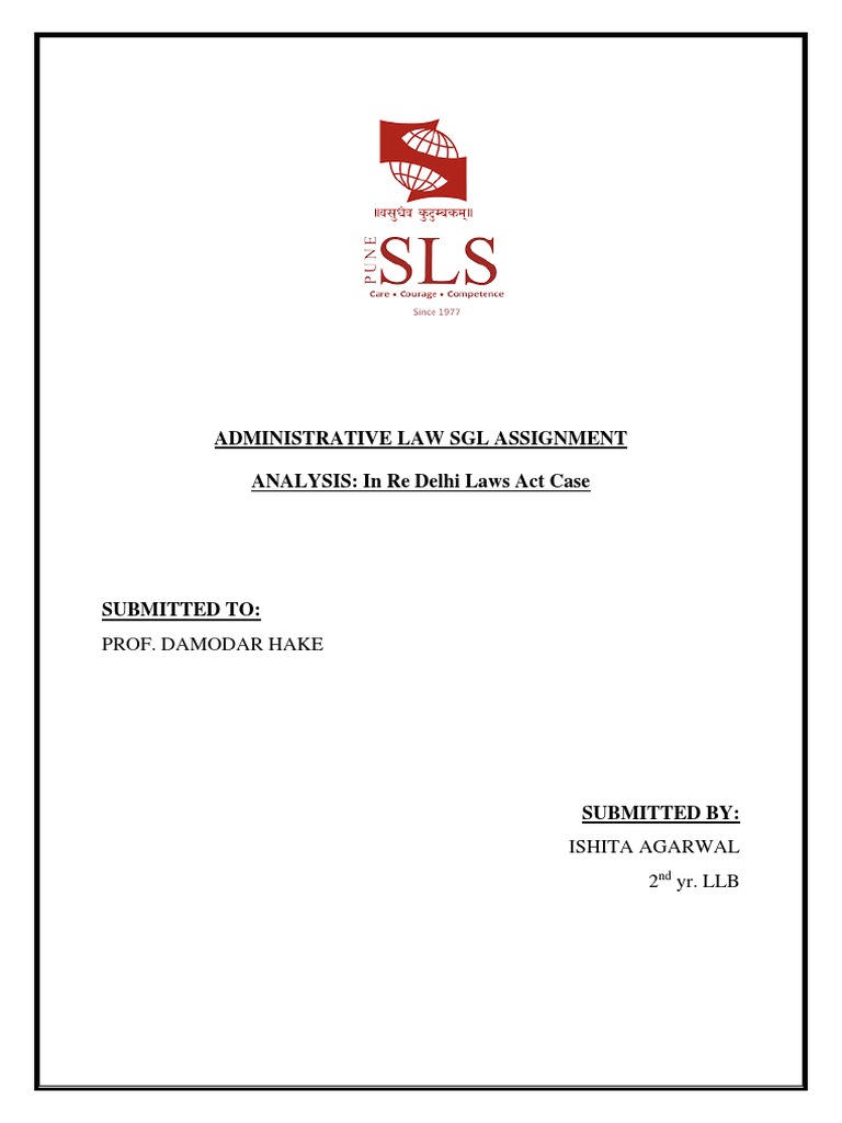 Administrative Law SGL Assignment | PDF | Constitution | Sovereignty