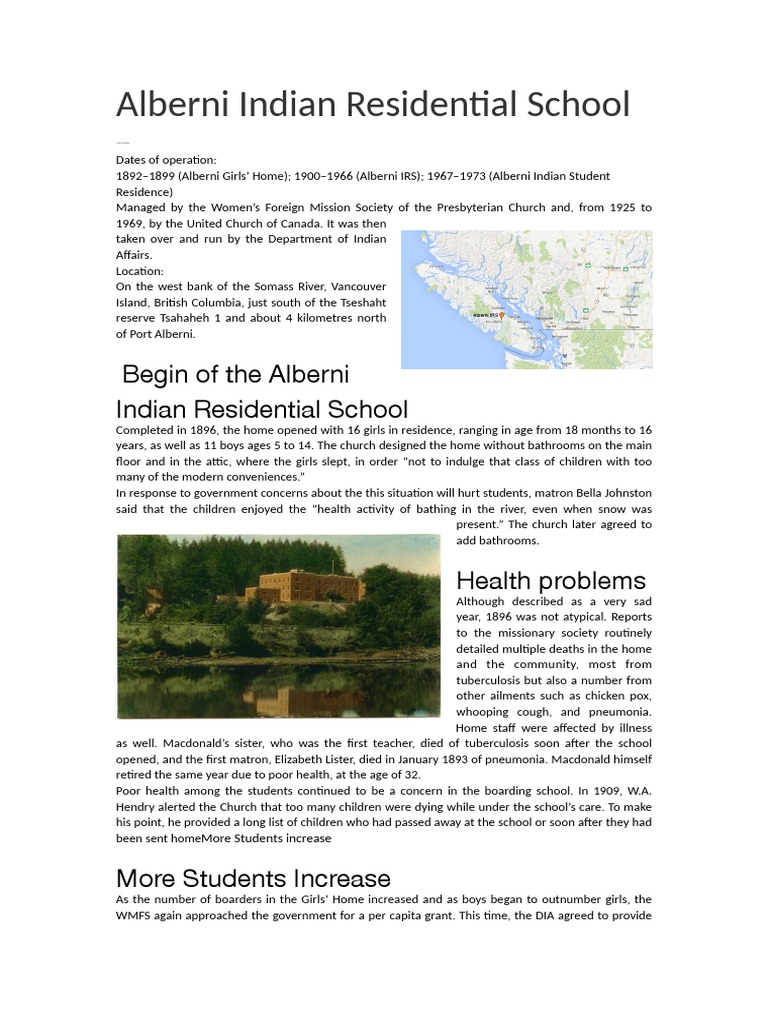 Alberni Indian Residential School | PDF | Wellness | Medical