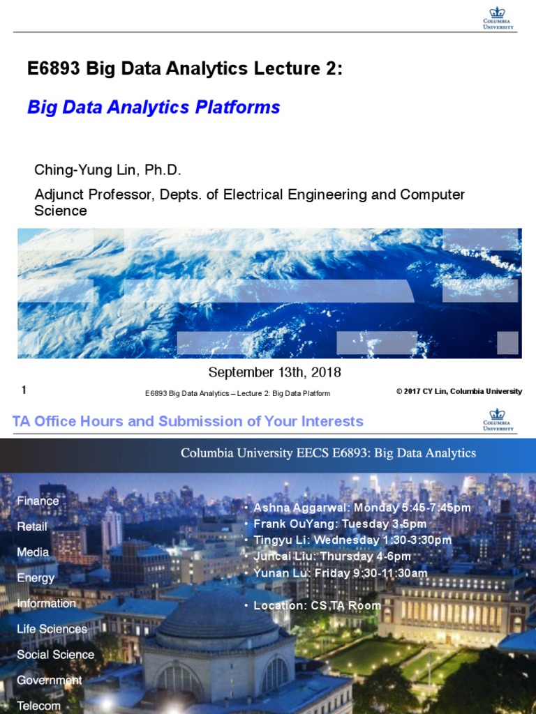 EECS6893 BigDataAnalytics Lecture2 | PDF | Apache Hadoop | Apache Spark