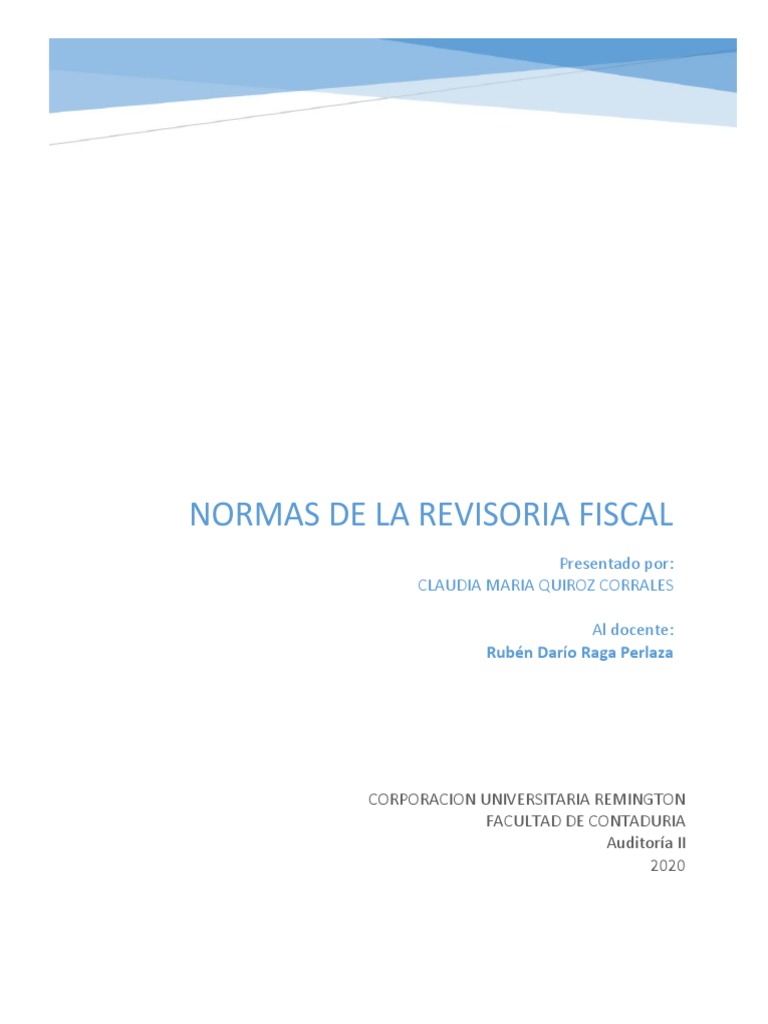 Normatividad Revisoria Fiscal | PDF | Contador | Contabilidad