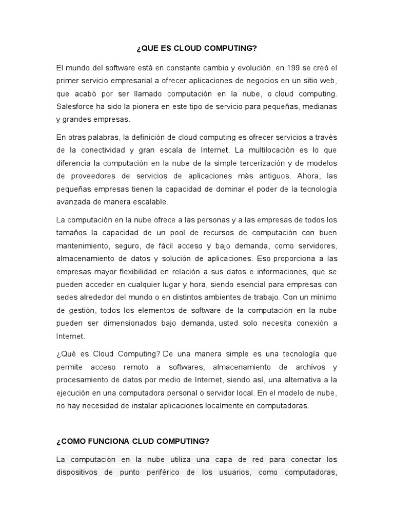 Guía Completa de Cloud Computing | PDF | Computación en la nube | Informática