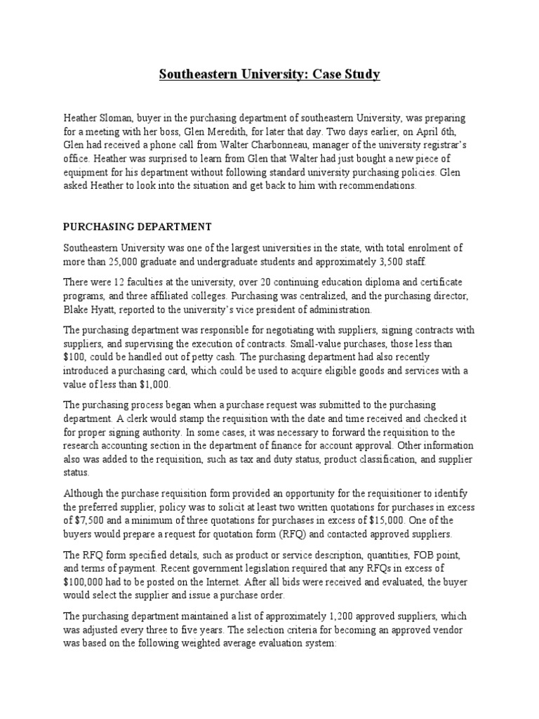 Purchasing Process Case Study Analysis | PDF | Economies | Business