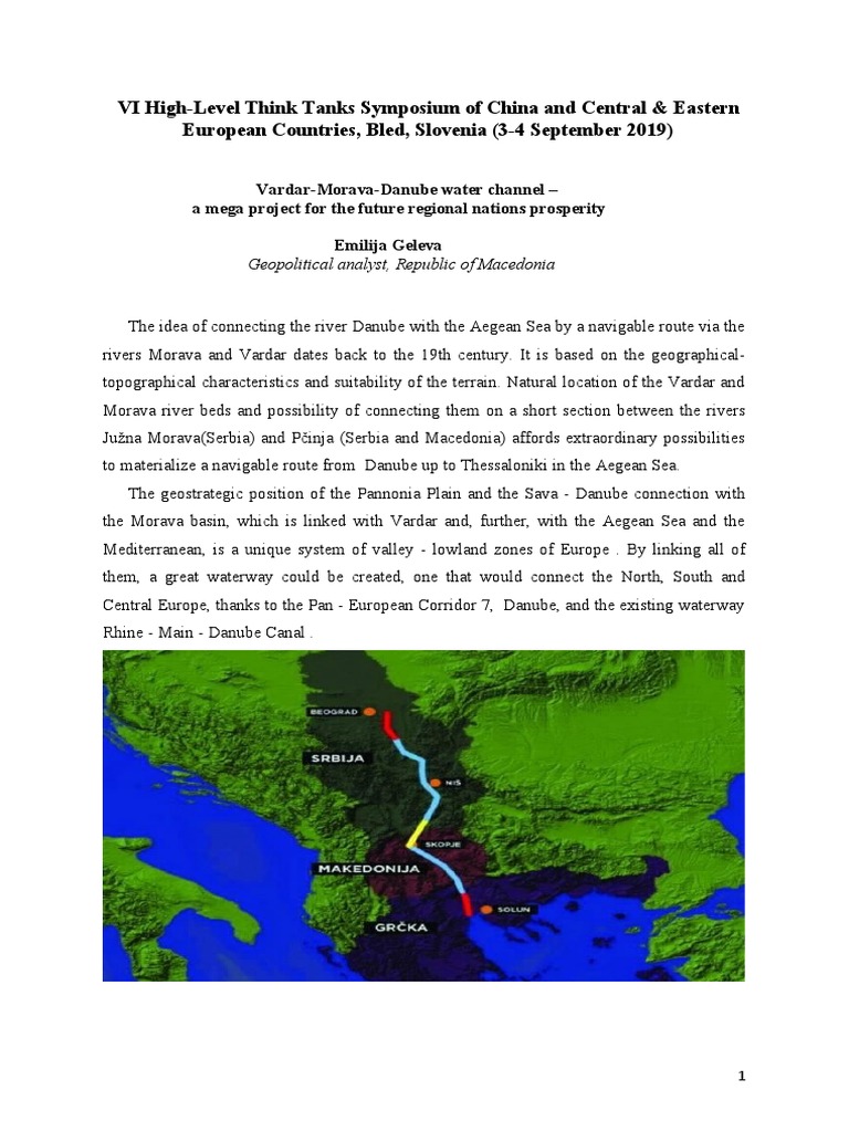Paper Vardar - Morava Channel | PDF | European Union | Danube