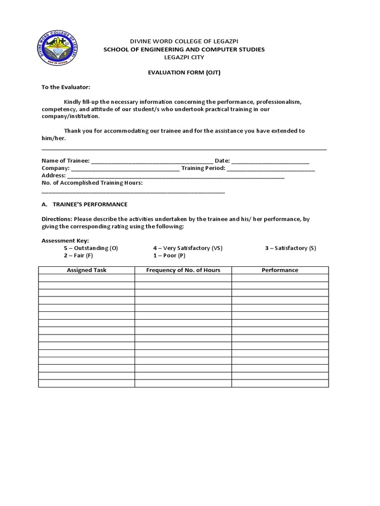 Evaluation Form | PDF