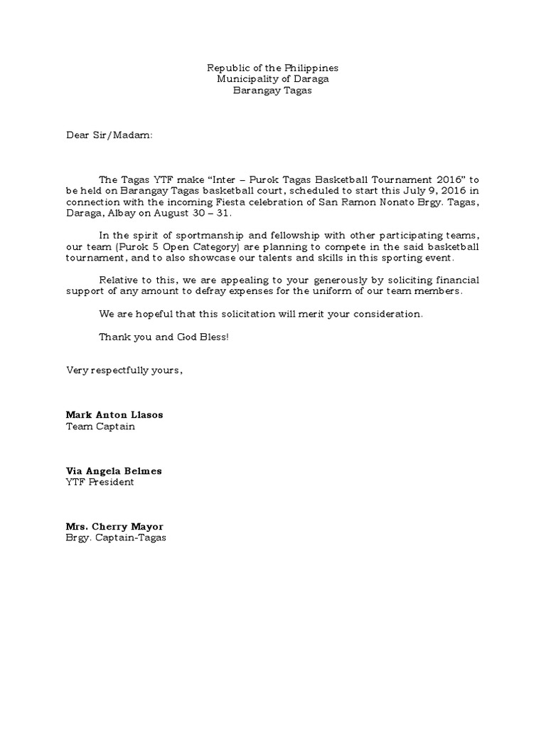 Solicitation Letter | PDF