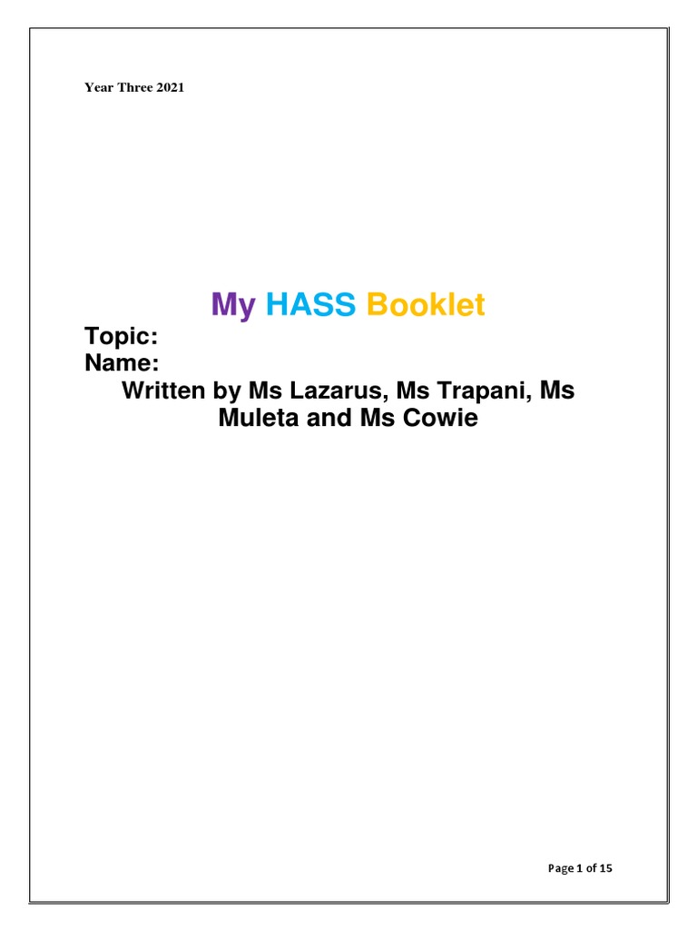 My Hass Booklet | PDF | Learning | Psychological Concepts