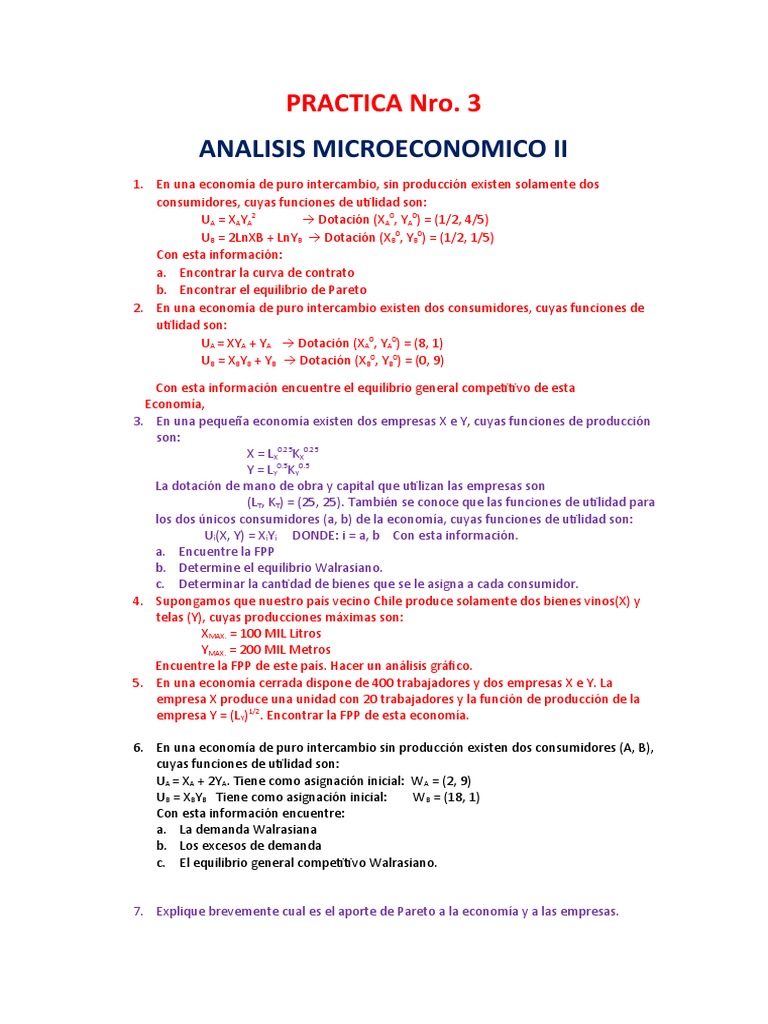 PRACTICA Nro 3 ANALISIS MICRO II | PDF