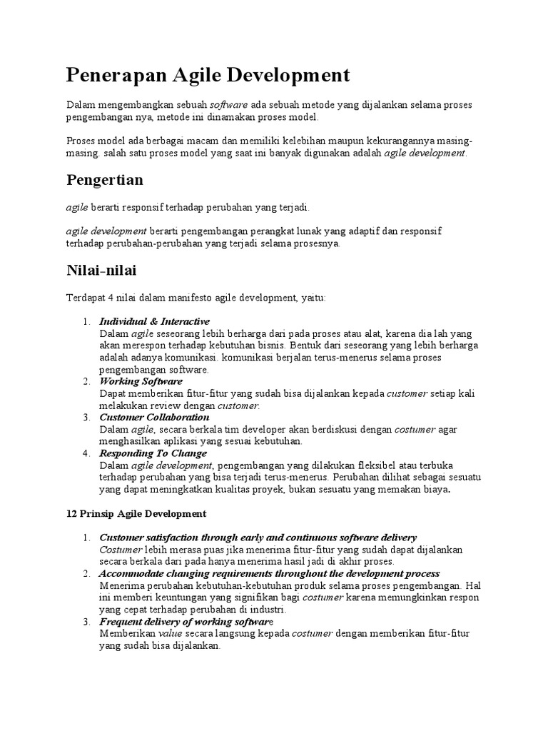 Penerapan Agile Development | PDF
