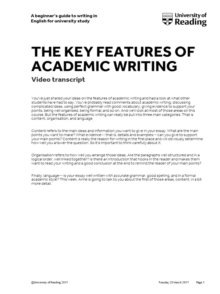 1-5 Key Features Transcript PDF | PDF