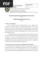 Sample Title: Integration Paper For Philosophy of Values and Ethics ...