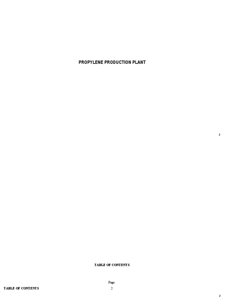 Propylene Production Plant Overview | PDF | Propane | Liquefied ...