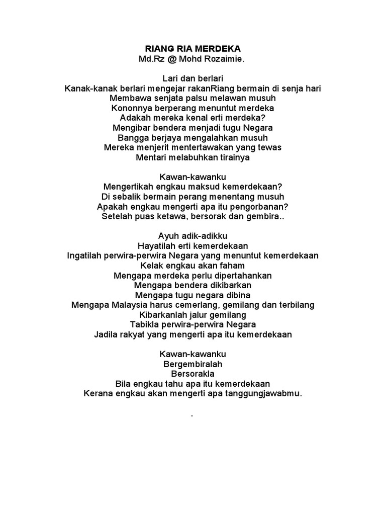 Sajak Riang Ria Merdeka | PDF