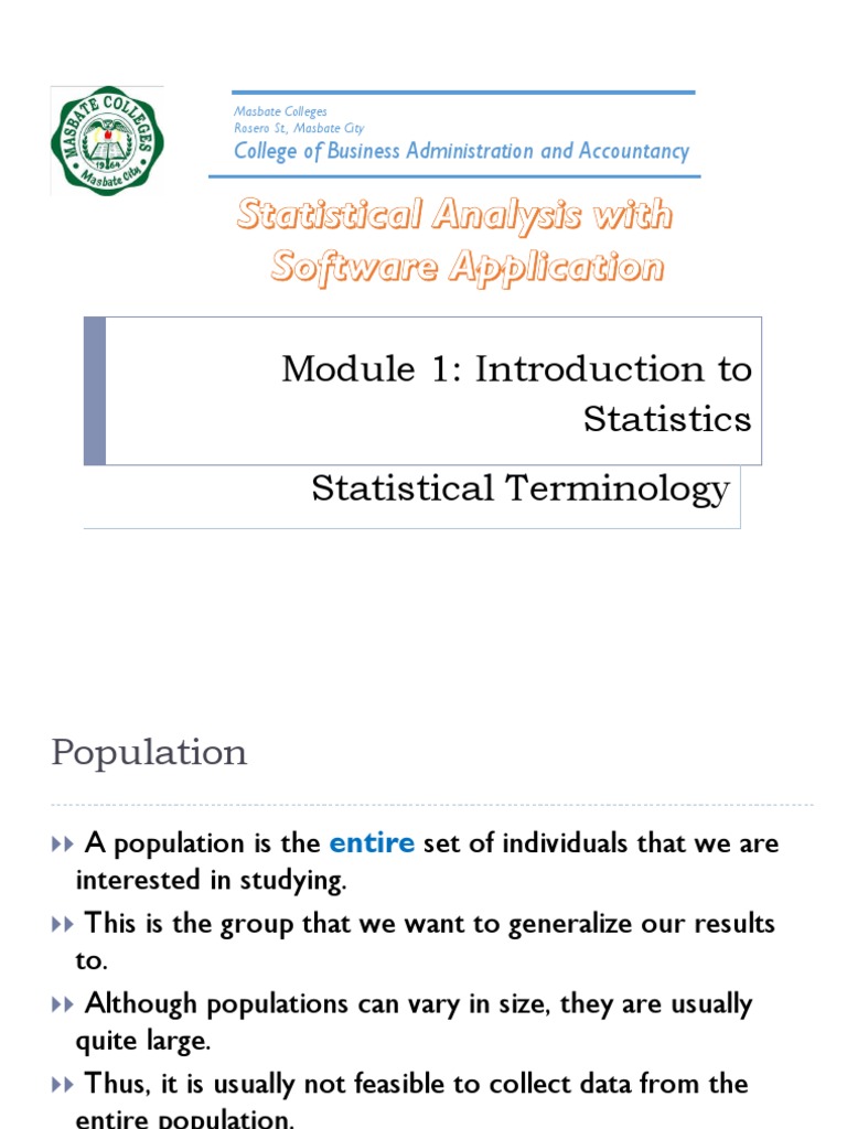 Statistical Terminology Overview | PDF | Dependent And Independent ...