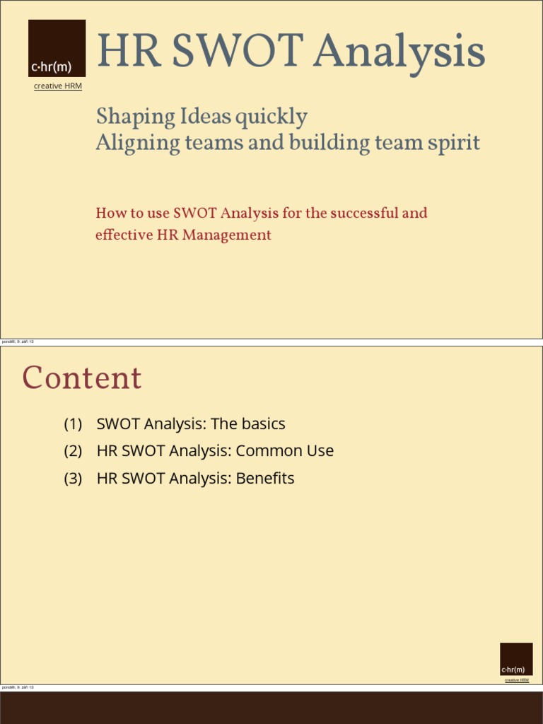 HR SWOT Analysis | Download Free PDF | Swot Analysis | Human Resource ...