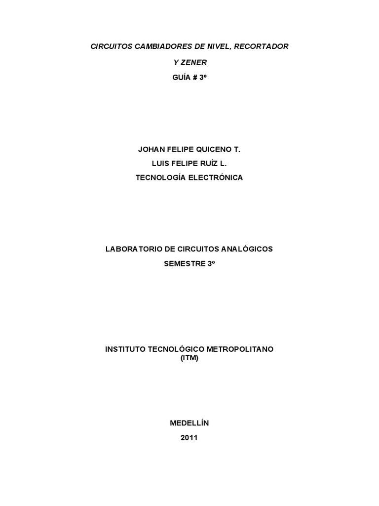 Guia 3º CIRCUITOS CAMBIADORES DE NIVEL | PDF | Diodo | Ingenieria Eléctrica