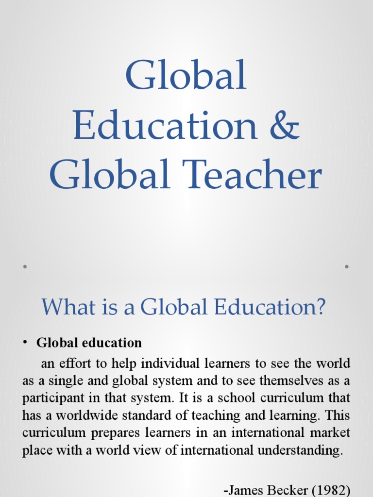 Global Education and Teacher Competence | PDF | Curriculum | Vocational ...