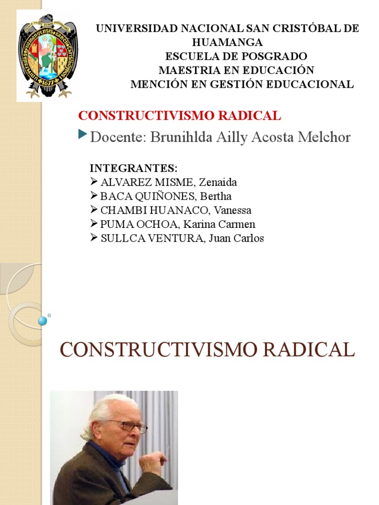 Constructivismo Radical | PDF | Epistemología | Sicología