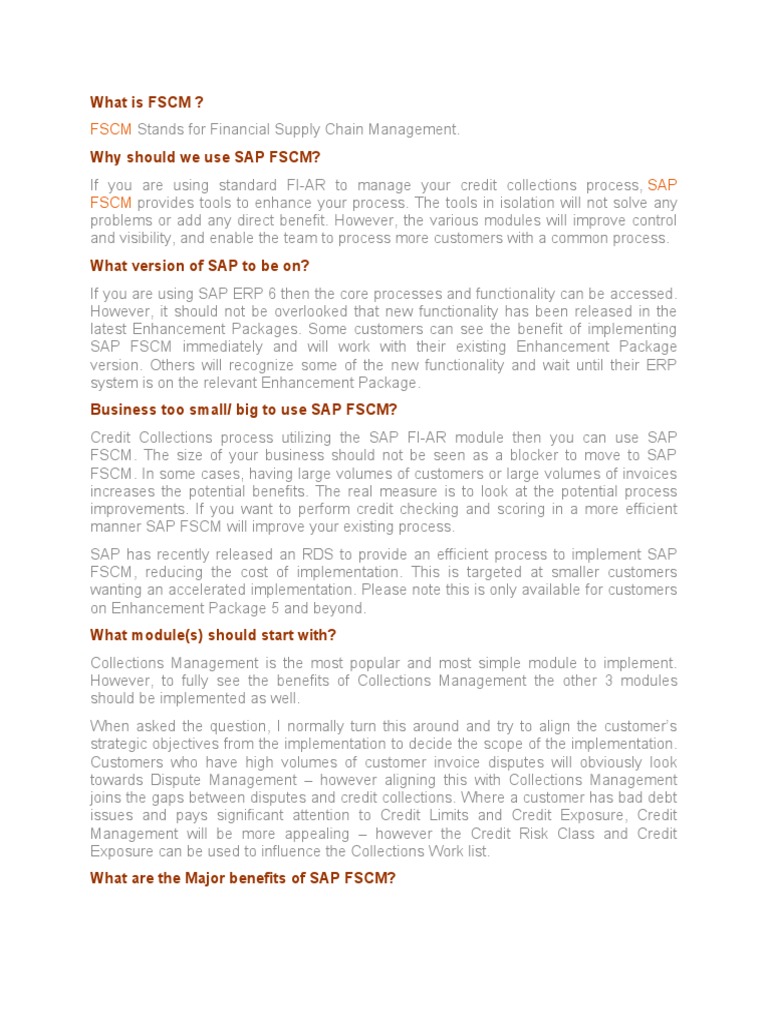 An Overview of Financial Supply Chain Management (FSCM) Modules ...