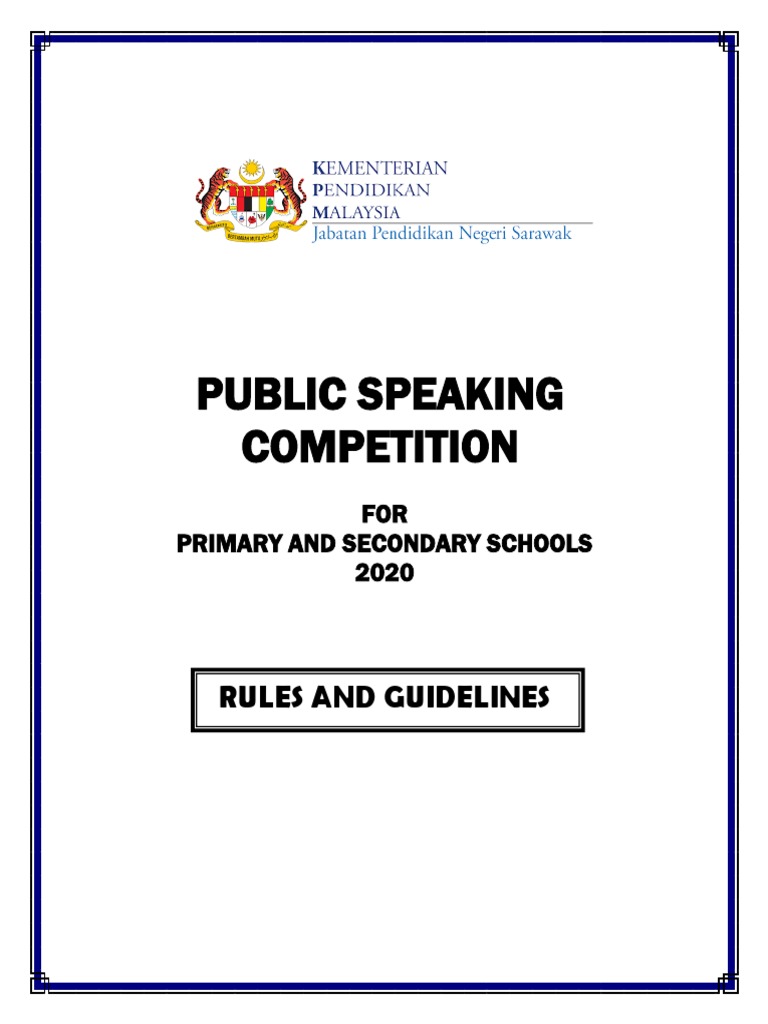 Public Speaking Competition 2020 Guidelines | PDF | Public Speaking ...