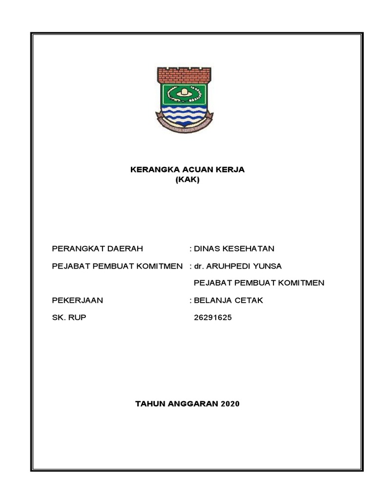 KAK Pengadaan Leaflet PIS-PK 2020 | PDF