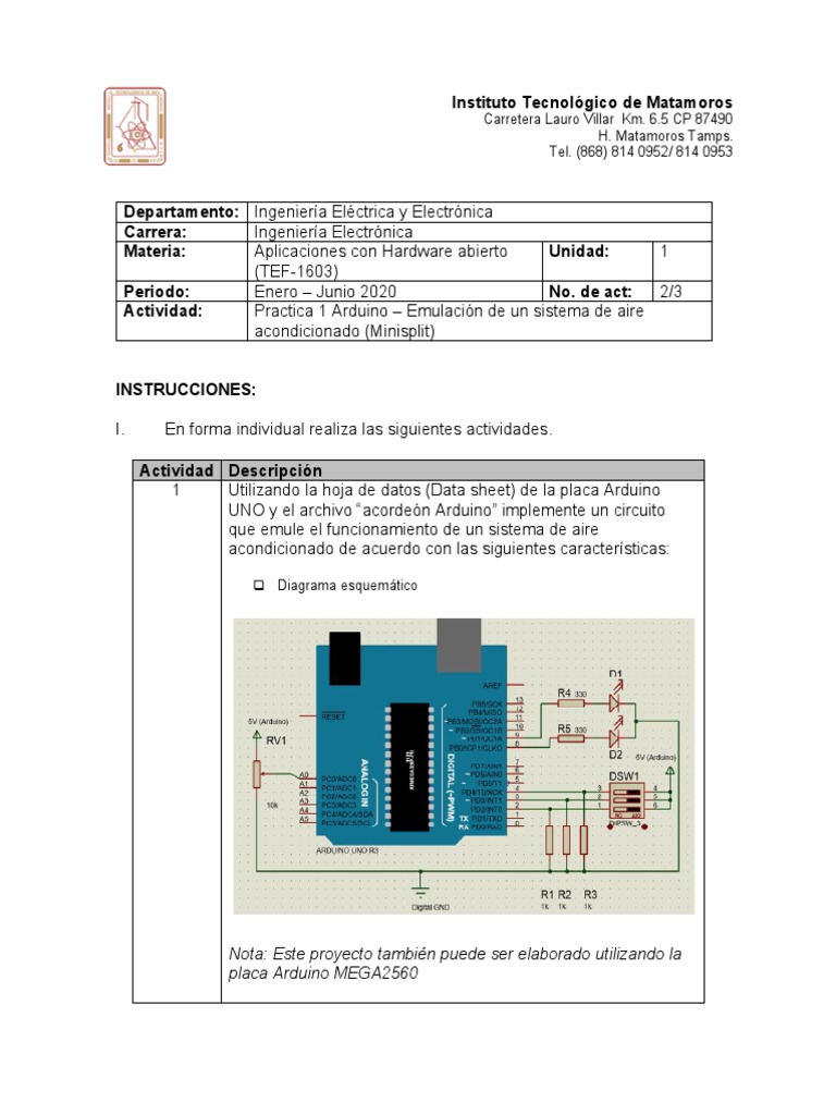Act 2. Practica 1 Arduino Emulacion Sistema AC PDF | PDF | Arduino ...