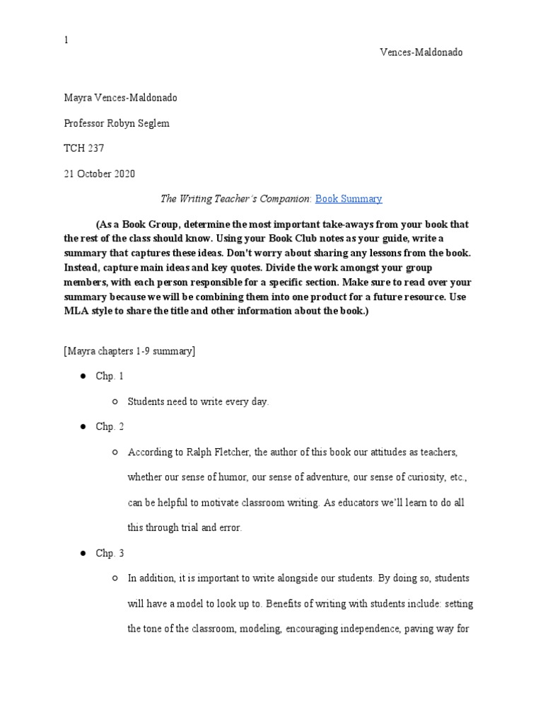 Book Club Summary Notes | PDF | Classroom | Writers