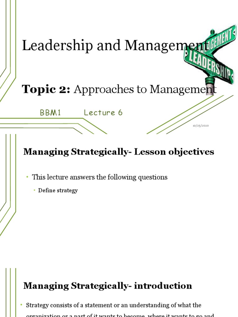 2.2 Approaches To Management | PDF | Strategic Management | Strategic ...