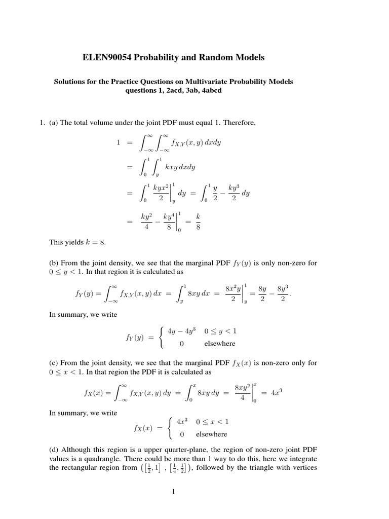 Multivariate Probability Solutions | PDF | Applied Mathematics | Statistics